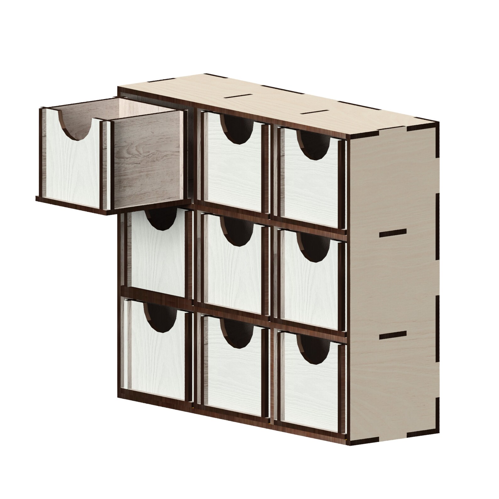 Box With Drawers 3x3 Laser Cut Files Svgdxfpdfaicdreps | Etsy