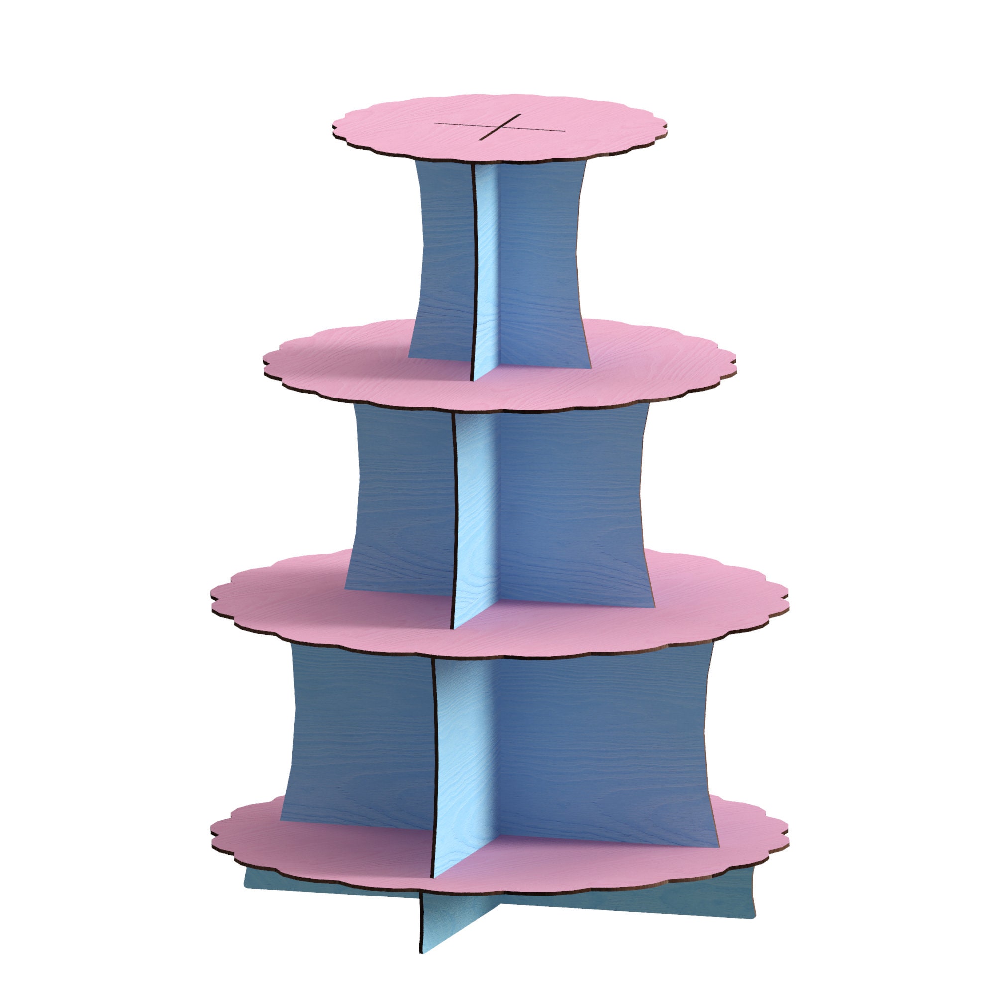 4 Tier Cupcake Stand Laser Cut Template (digital Download) - Etsy