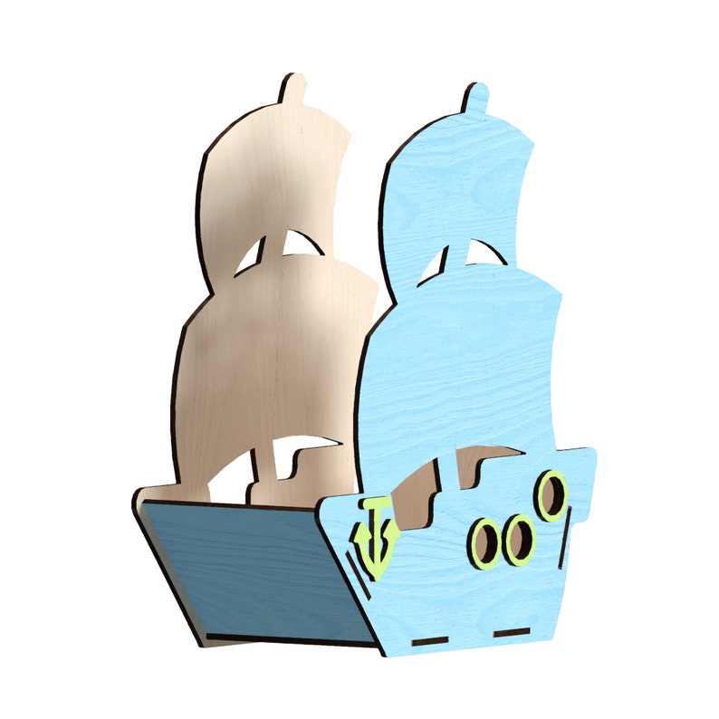 Ship Boxlaser Cut Files Laser Cut Template Vector for | Etsy