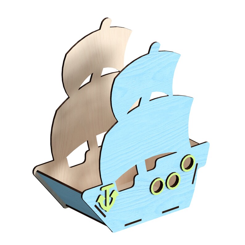 Ship Boxlaser Cut Files Laser Cut Template Vector for | Etsy