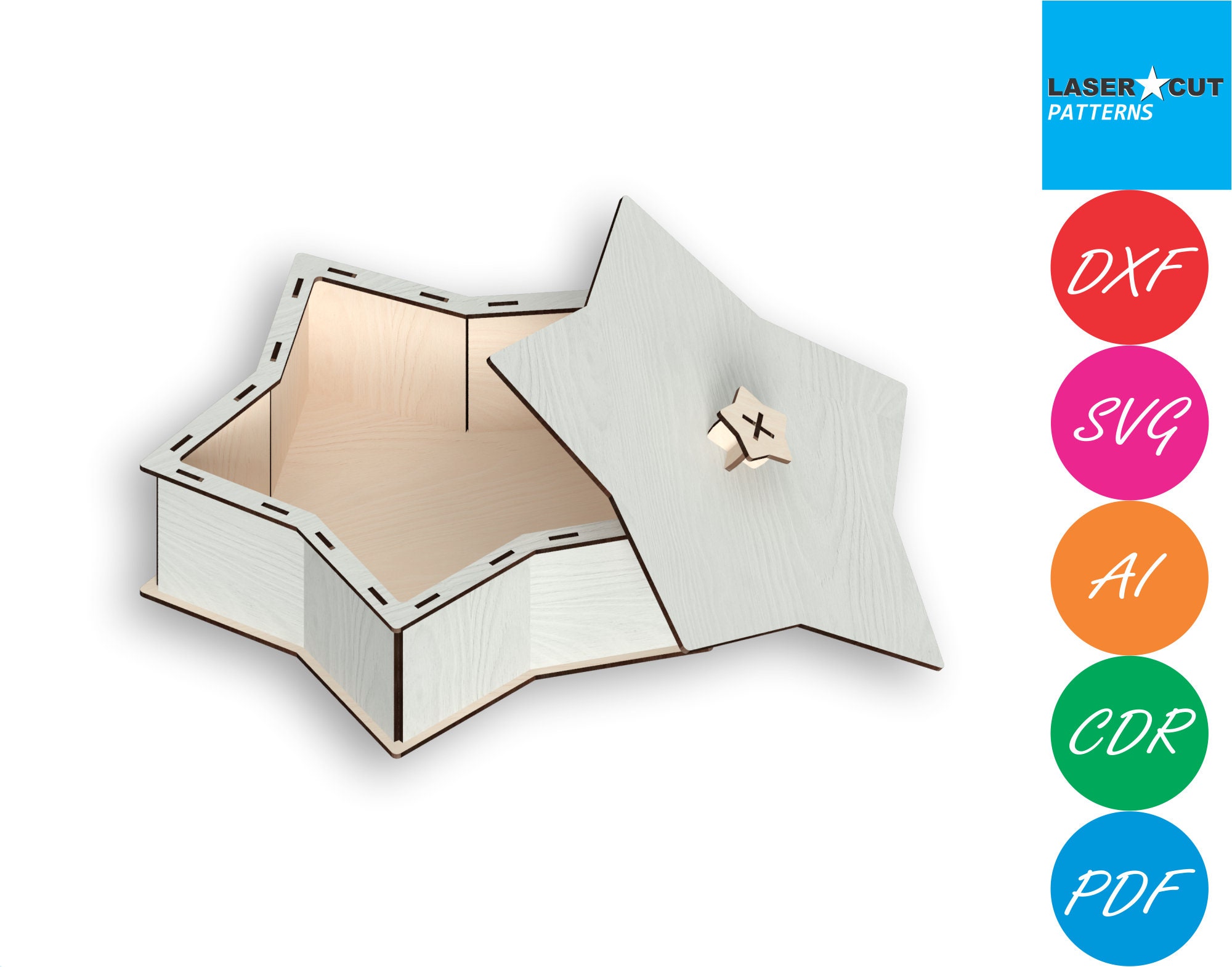 Star Box Laser Cut Files Laser Cut Template Laser Cut - Etsy