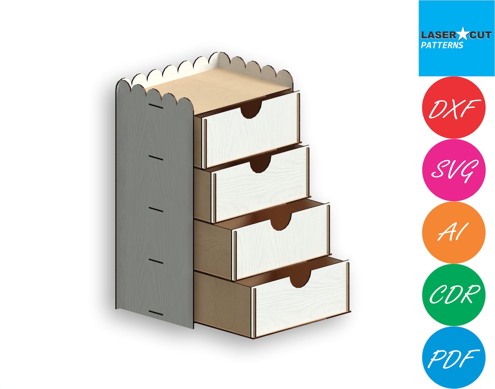 Chest of drawers Laser Cut Files SvgDxfPdfAiCdrEps | Etsy