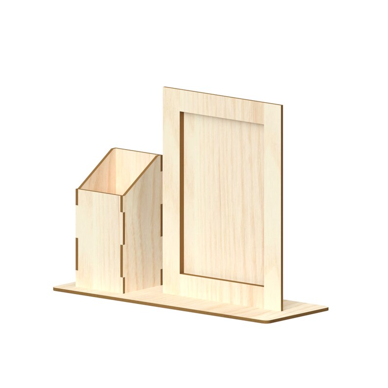 Pen holder with Picture Frame Laser Cut Files | Etsy