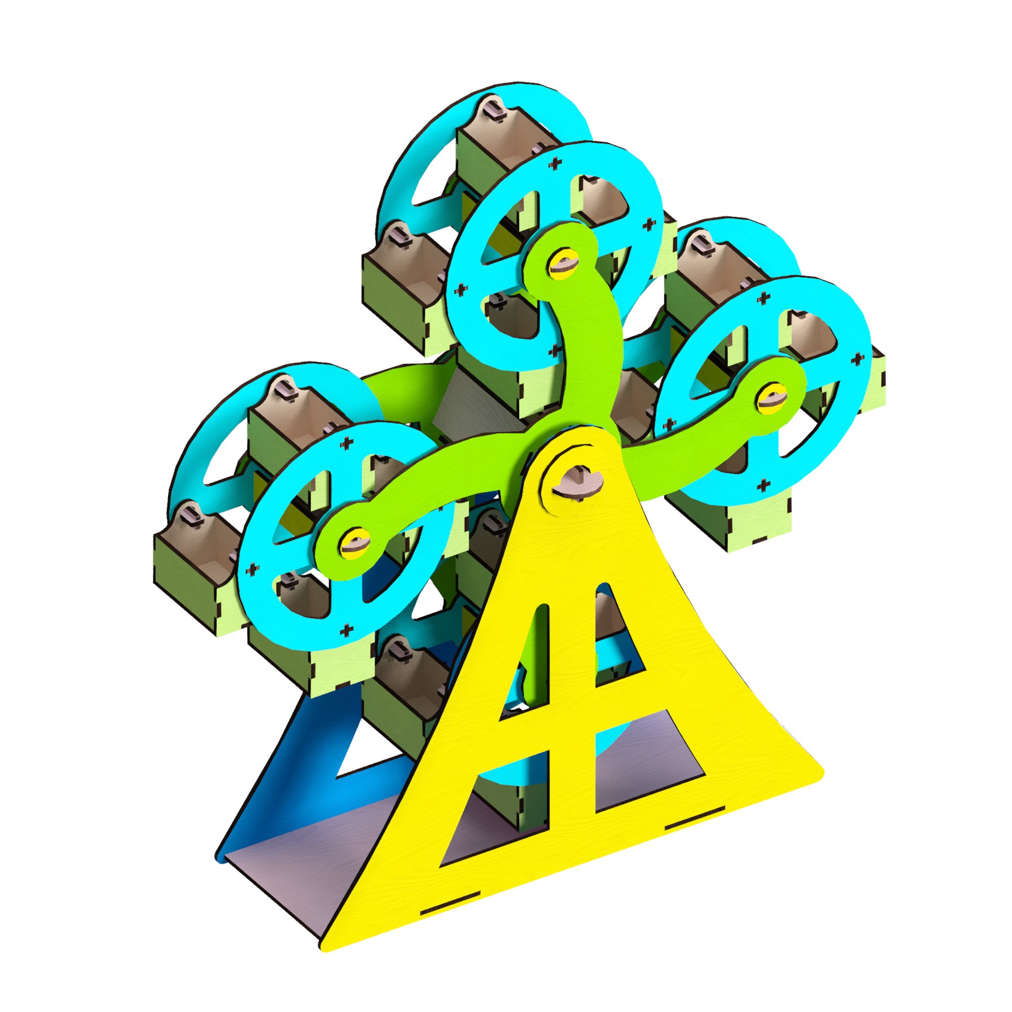 Ferris Wheellaser Cut Files Laser Cut Template Vector for - Etsy