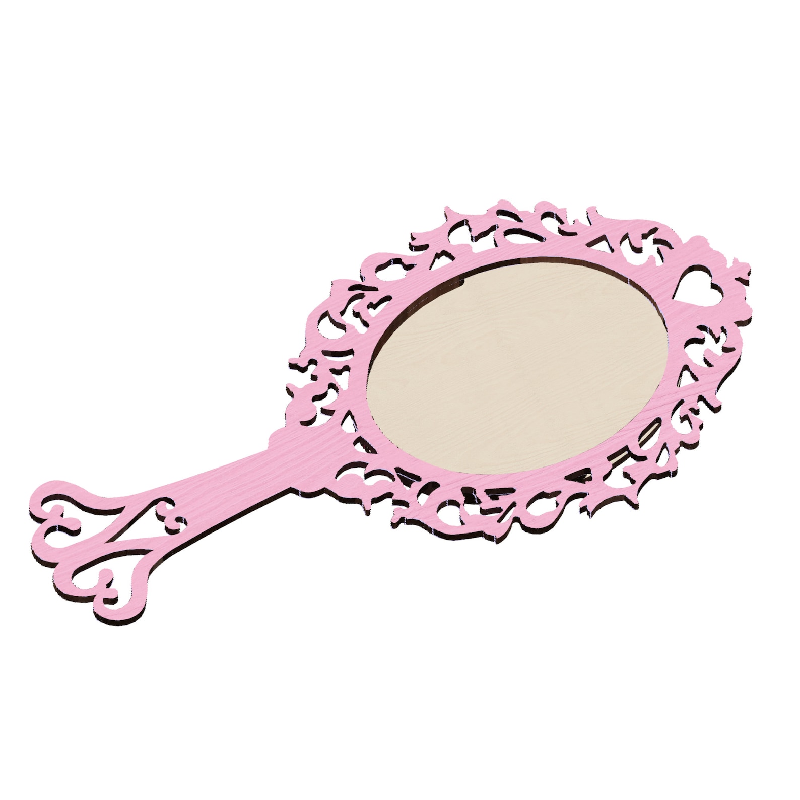 Princess Hand Mirror Laser Cut Files Svgdxfpdfaicdreps - Etsy