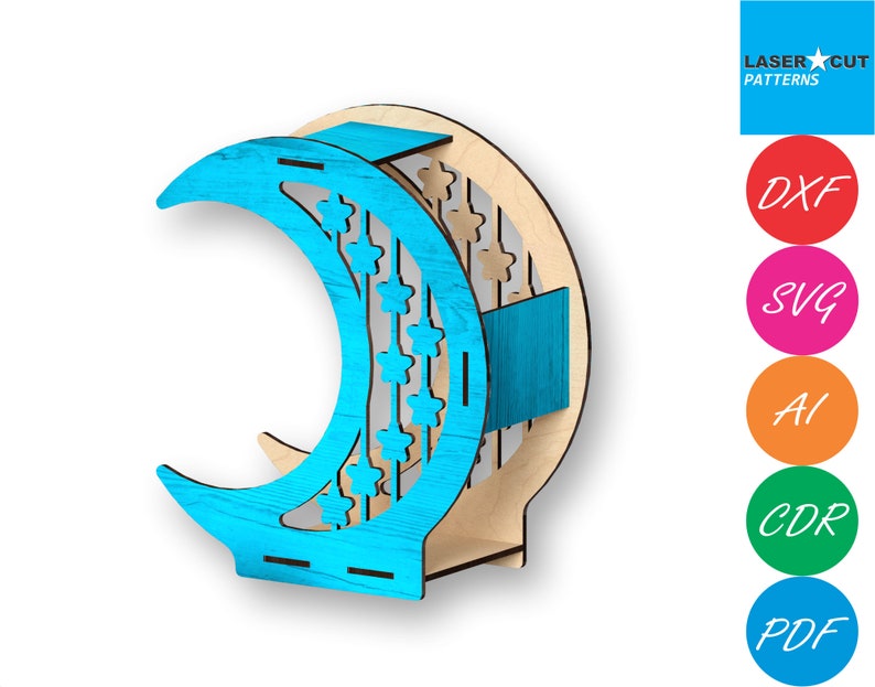 Moon Centerpiece Laser Cut Files Svgdxfpdfaicdreps - Etsy