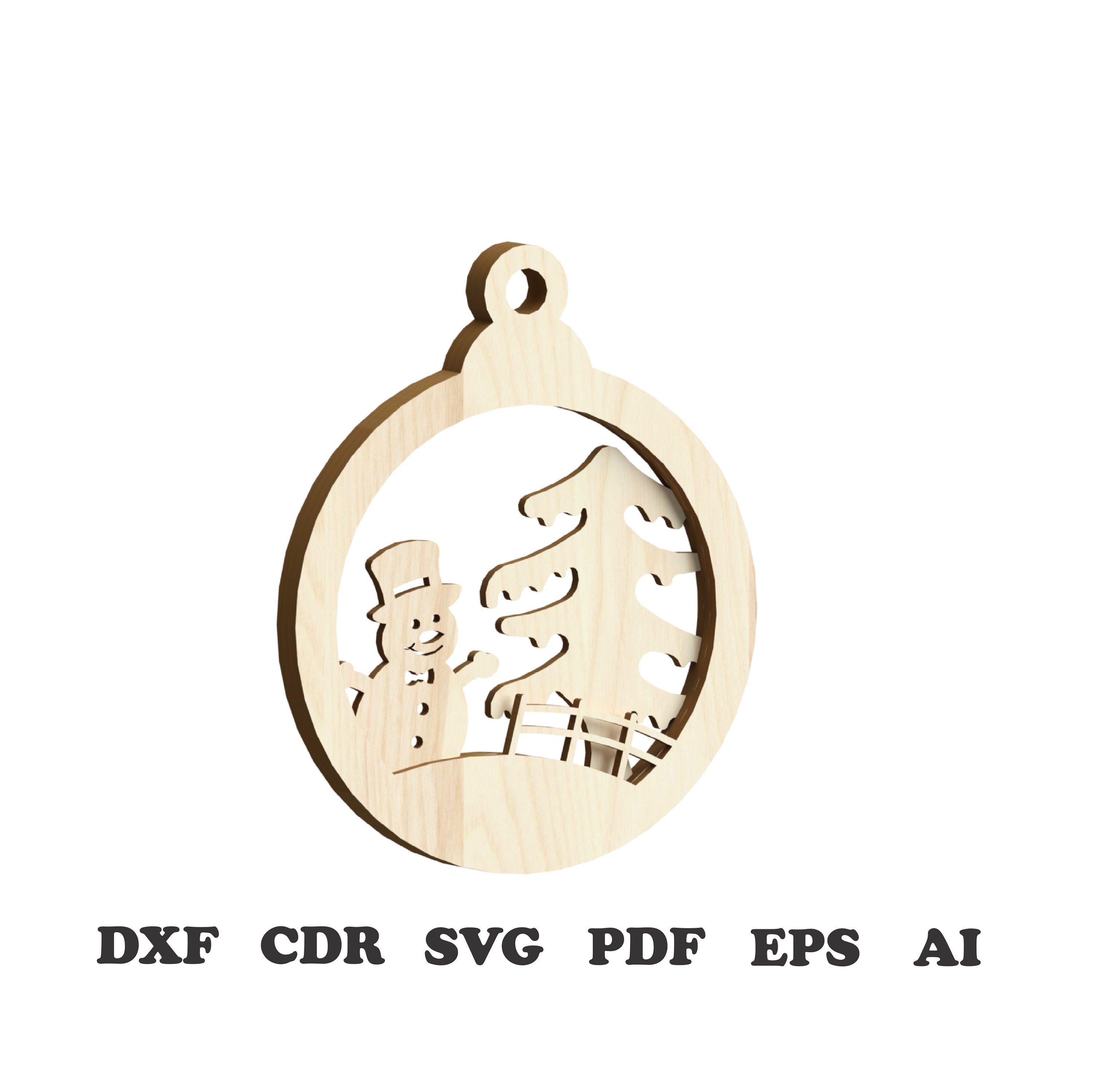 Christmas Ornament Laser Cut Files SvgDxfPdfAiCdrEps | Etsy