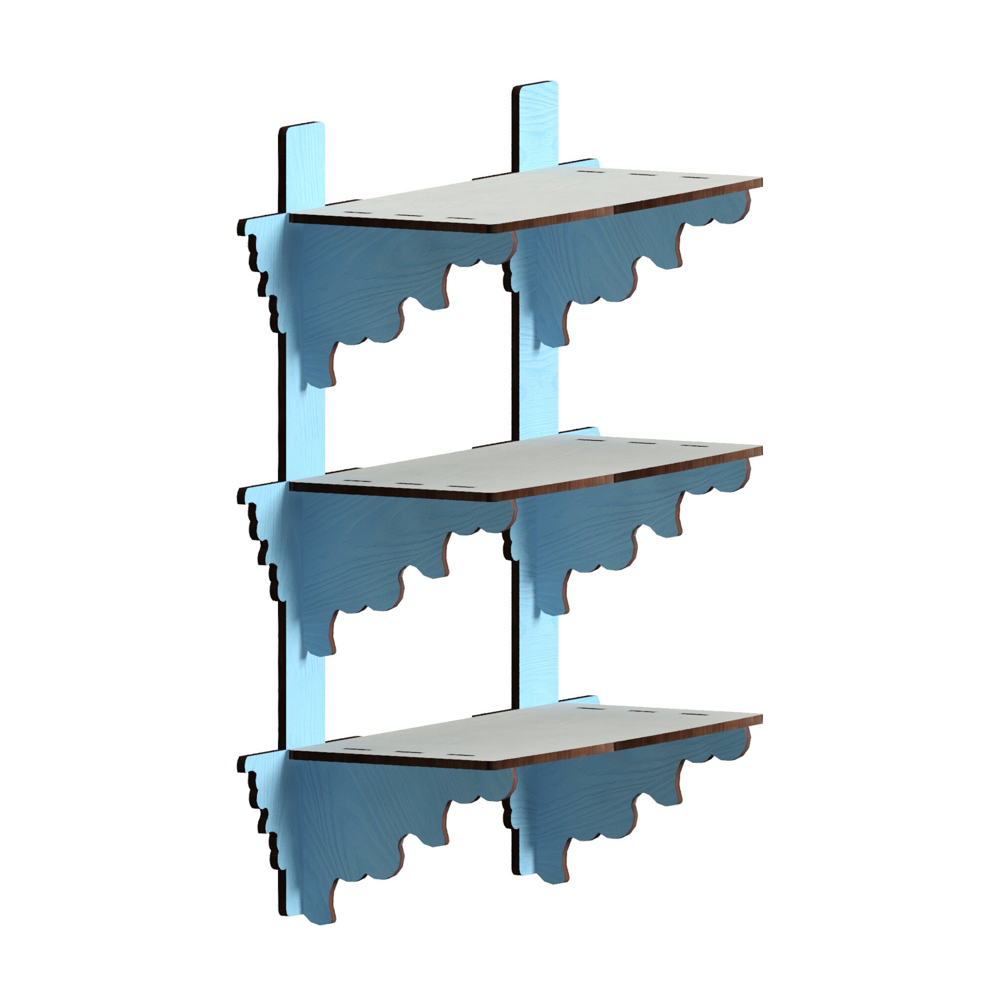 3 Tiers Wall Shelf Laser Cut Files Svgdxfpdfaicdreps | Etsy