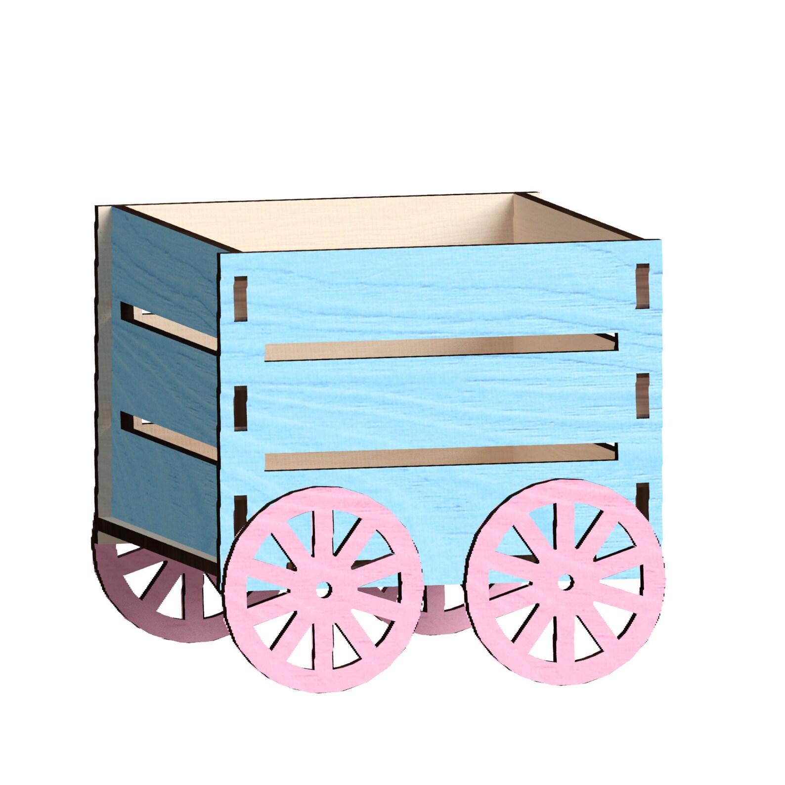 Cart Boxlaser Cut Files Laser Cut Template Vector for - Etsy