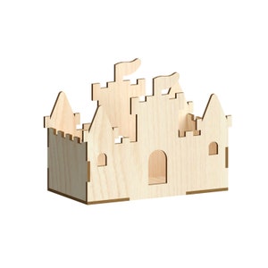 Castle boxLaser Cut Files laser cut template Vector for | Etsy