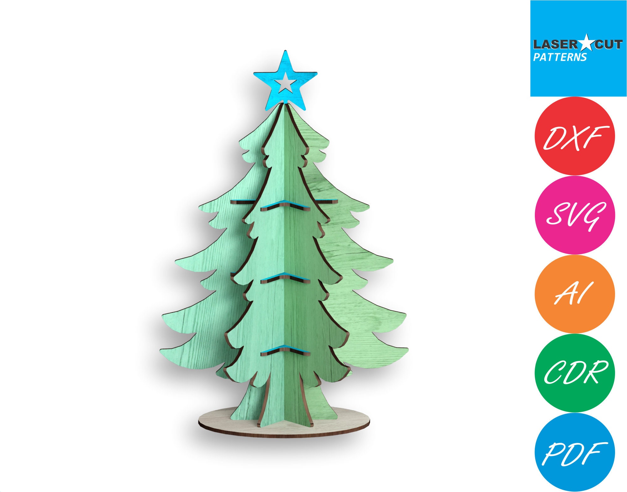 Christmas Tree Laser Cut Files Svgdxfpdfaicdreps | Etsy