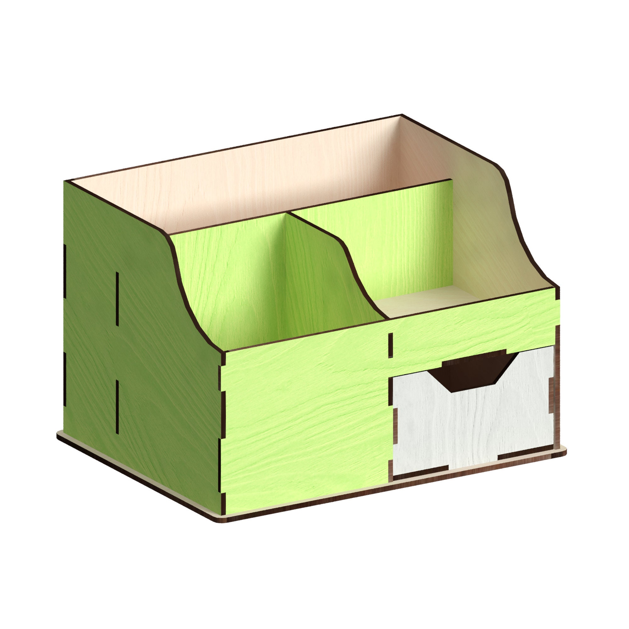 Desk Organizer Laser Cut Files Laser Cut Template Vector | Etsy