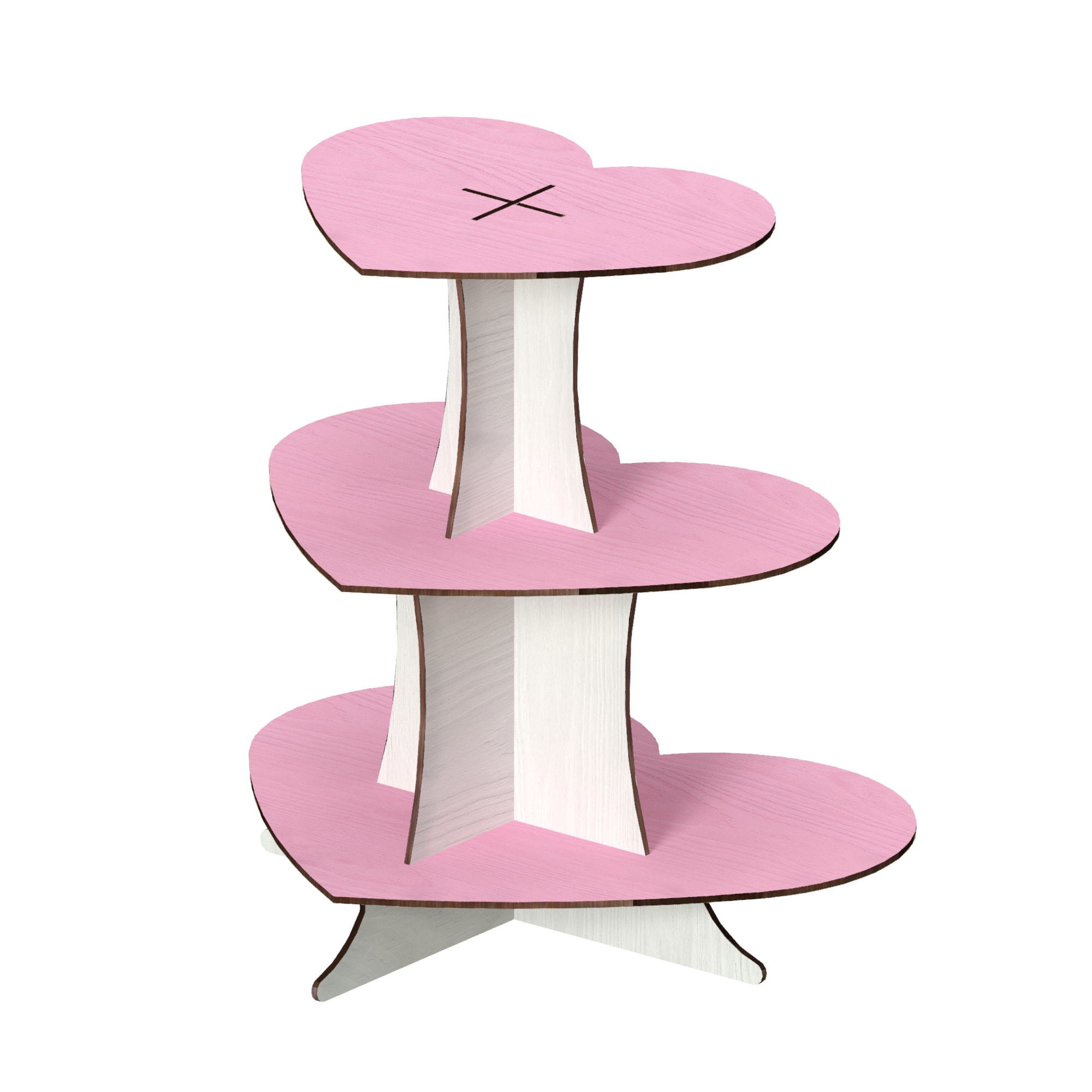 3 Tiers Hears Cupcake Stand Laser Cut Files laser cut | Etsy