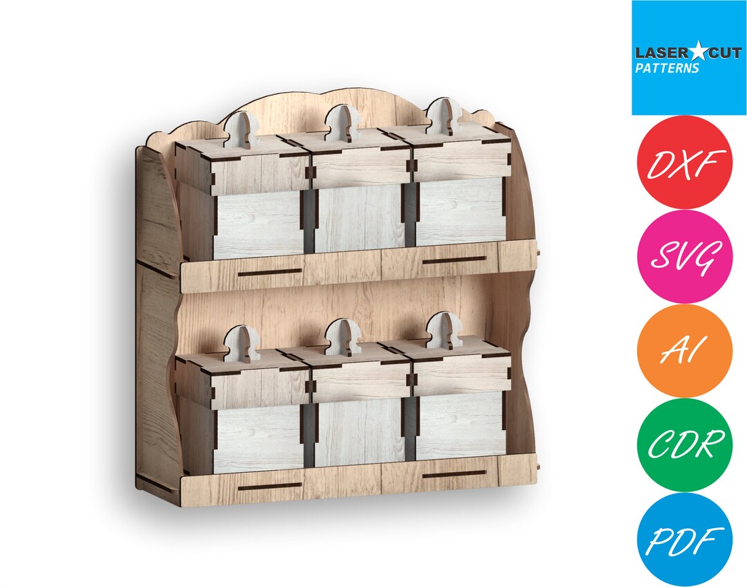 Spice Rack Laser Cut Files Laser Cut Template Laser Cut - Etsy