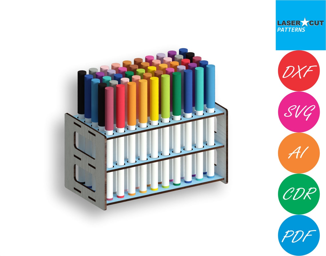 Pen Holder Pattern Vector for Laser Cutting Cncsvglaser Cut - Etsy