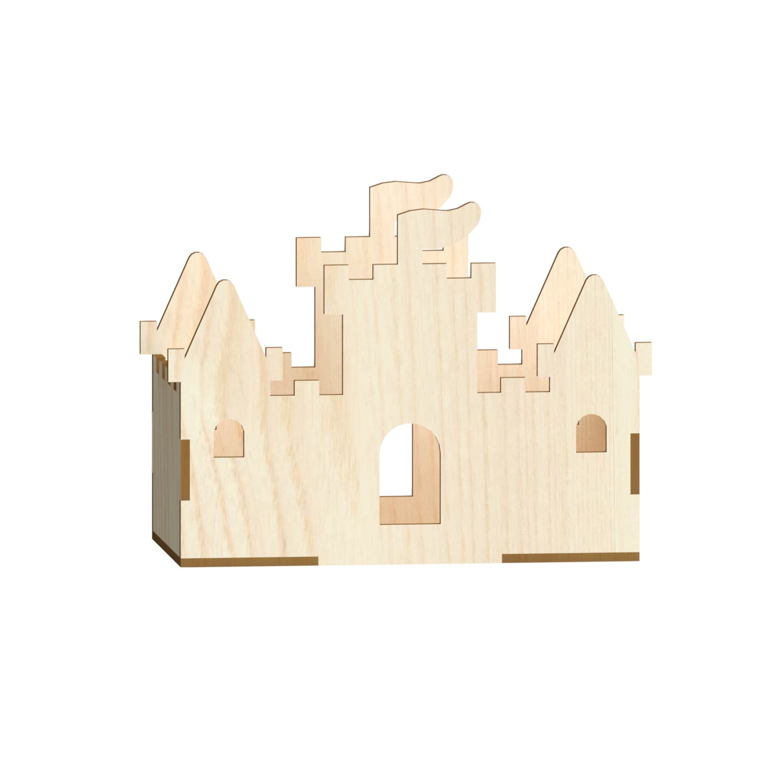 Castle boxLaser Cut Files laser cut template Vector for | Etsy