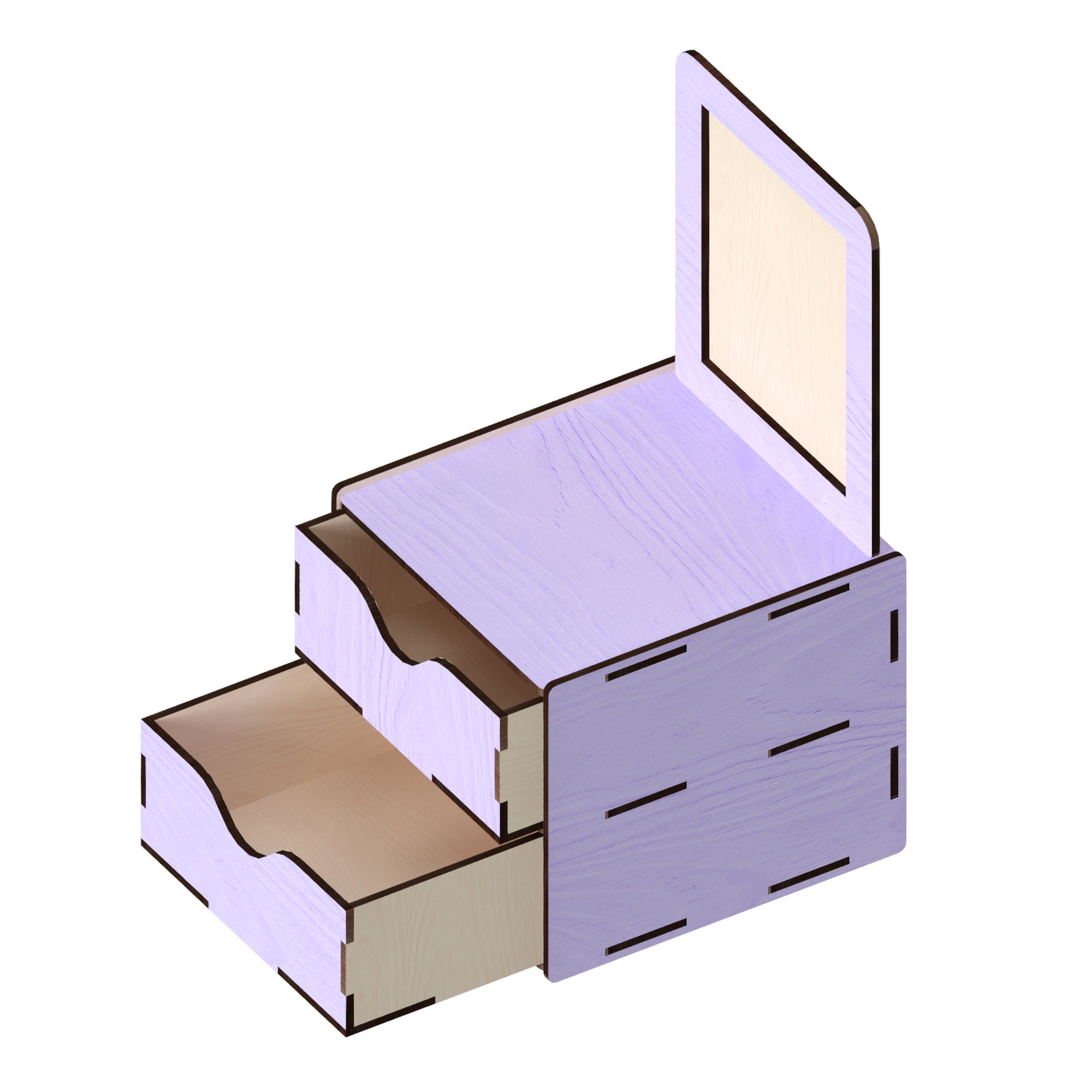 Drawer With Mirror Frame Laser Cut Files Laser Cut Template | Etsy