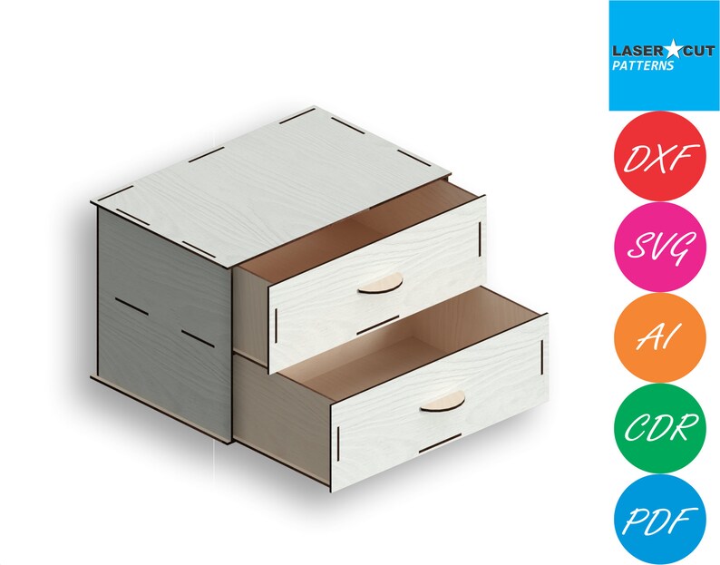 Drawer Laser Cut Files Svgdxfpdfaicdreps Laser Files - Etsy