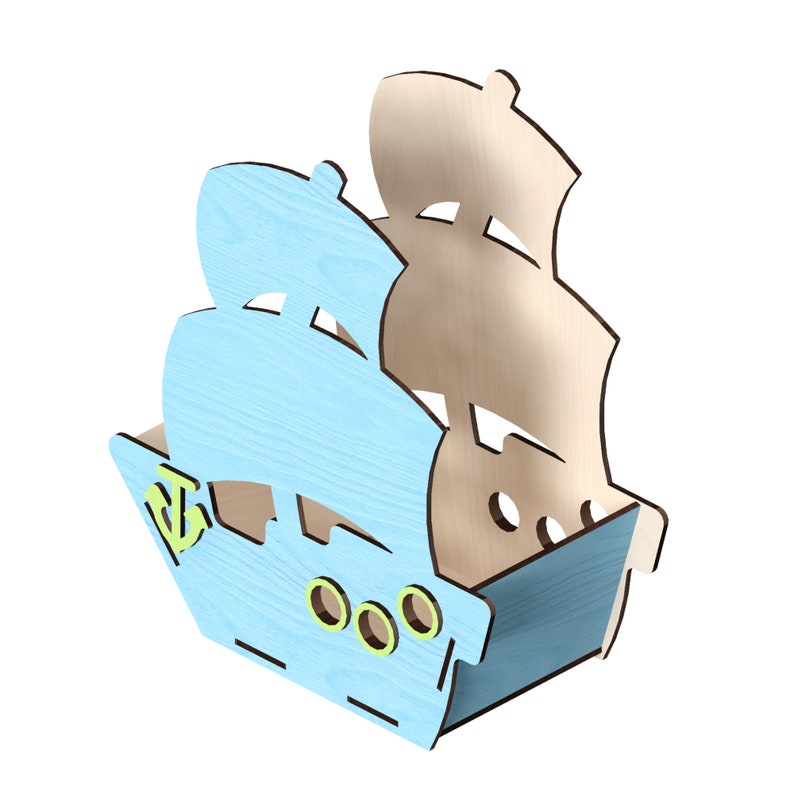 Ship Boxlaser Cut Files Laser Cut Template Vector for | Etsy