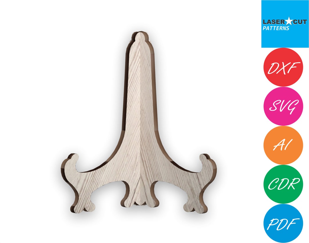 Plate Stand Laser Cut Files Svgdxfpdfaicdreps Laser - Etsy