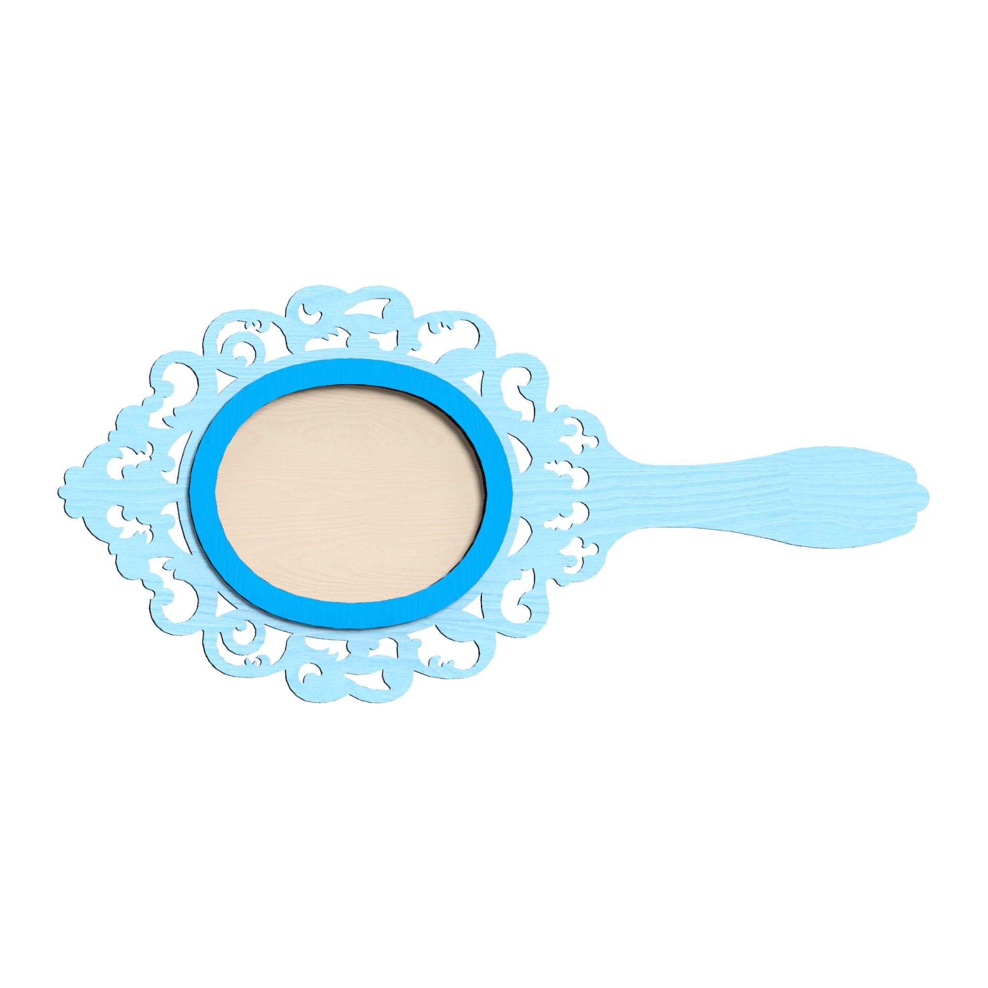 Princess Hand Mirror Laser Cut Files Svgdxfpdfaicdreps | Etsy UK