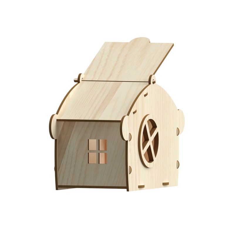 House Box With Lid Laser Cut Files laser cut template laser | Etsy