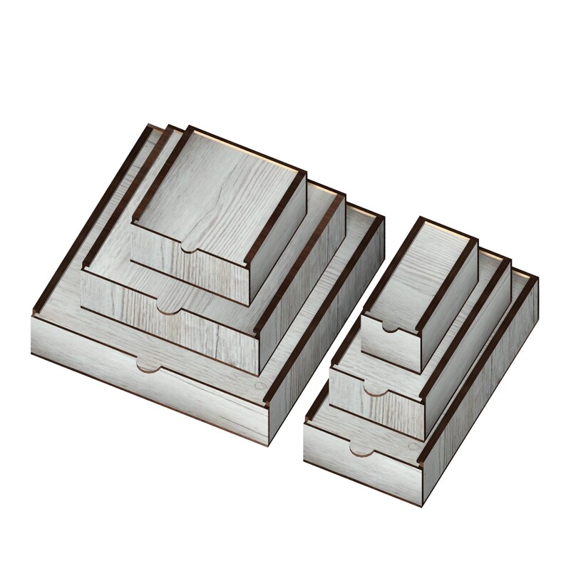 Box With Sliding Lid 6-pack Laser Cut Files Laser Cut | Etsy