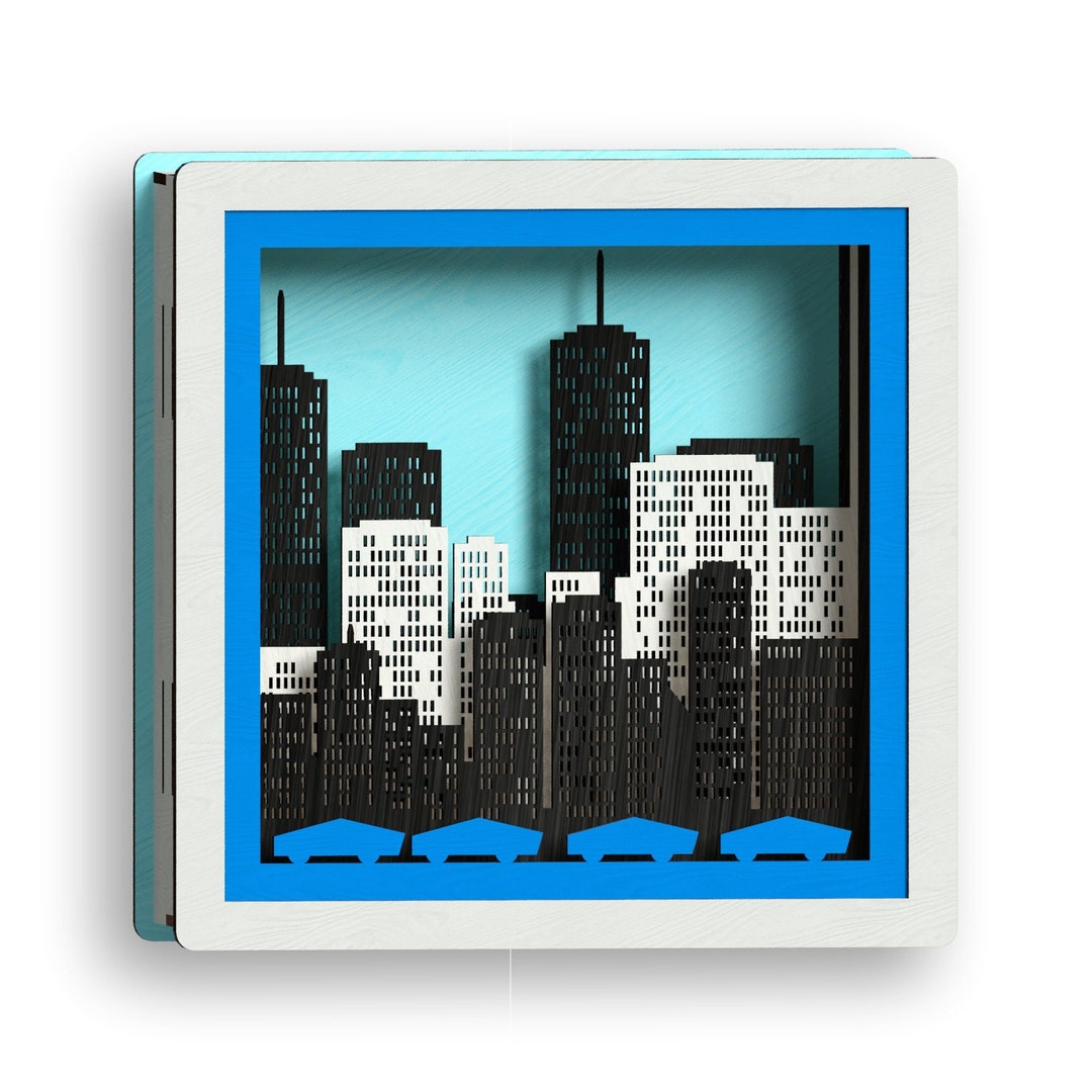 Light Box City, Laser Cut Files - Svg+dxf+pdf+ai+cdr+eps - Laser Files ...