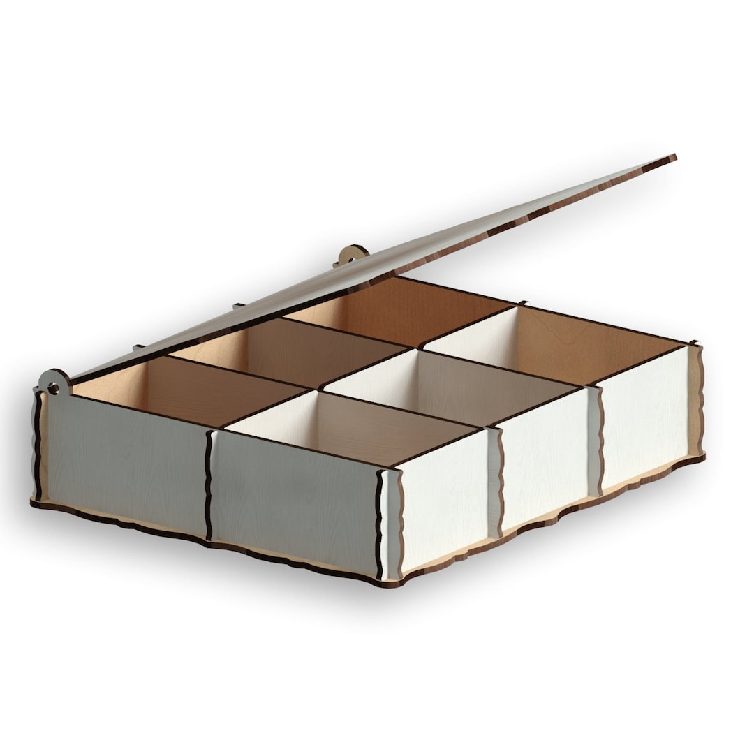 Tea Box With Lid, Laser Cut Files, Laser Cut Template, Laser Cut ...