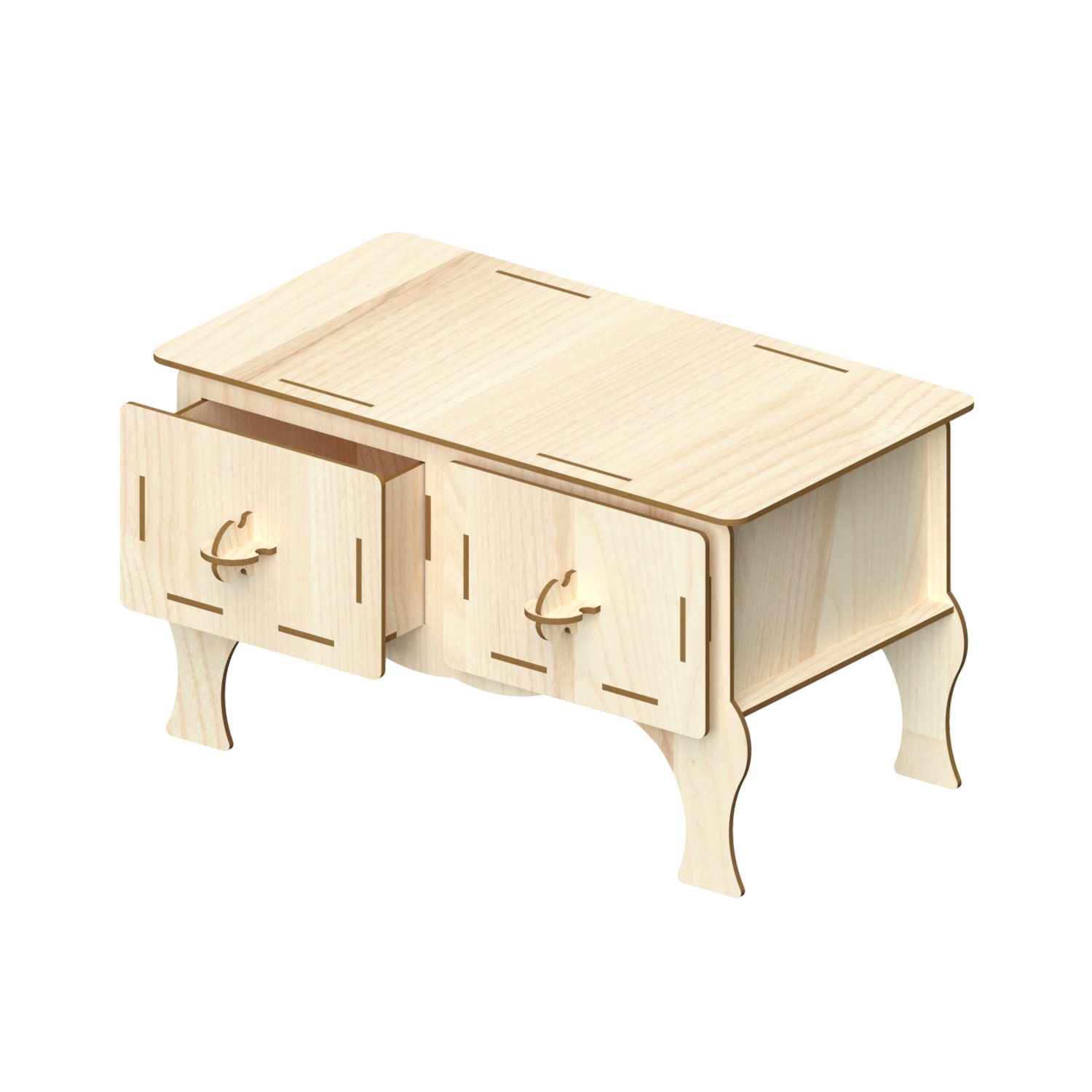 Drawer BureauLaser Cut Files laser cut template Vector for | Etsy