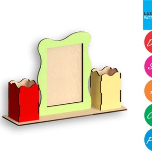Pen Holder With Picture Frame Laser Cut Files - Etsy