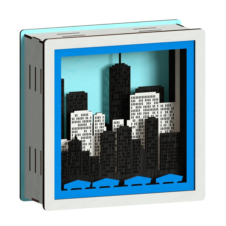 Light Box City, Laser Cut Files - Svg+dxf+pdf+ai+cdr+eps - Laser Files ...