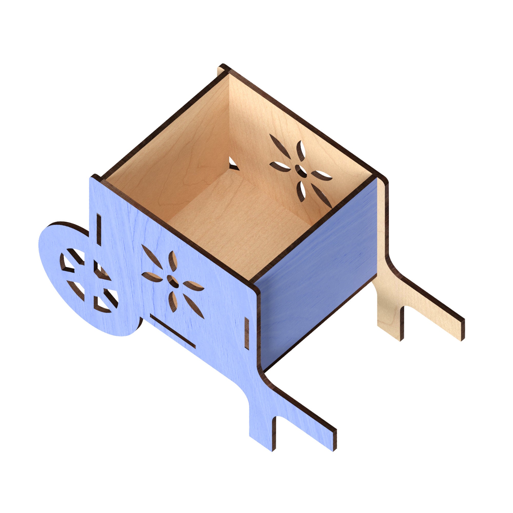 Wheelbarrow Box Pattern Vector for Laser Cutting | Etsy