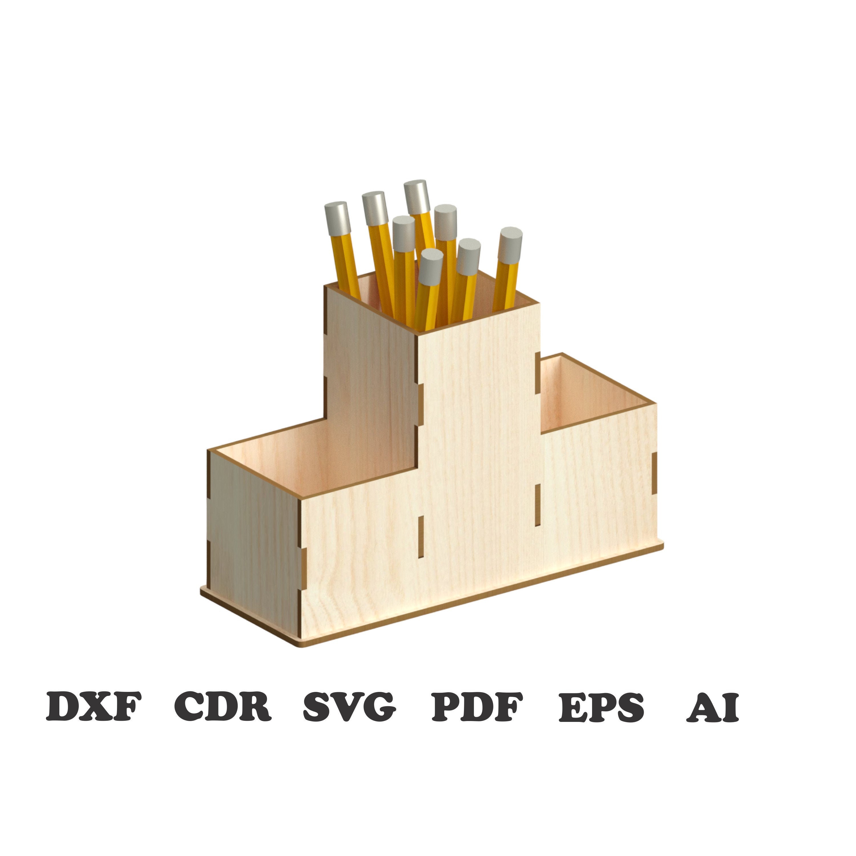 Pen Holder Laser Cut Files laser cut template Vector for | Etsy