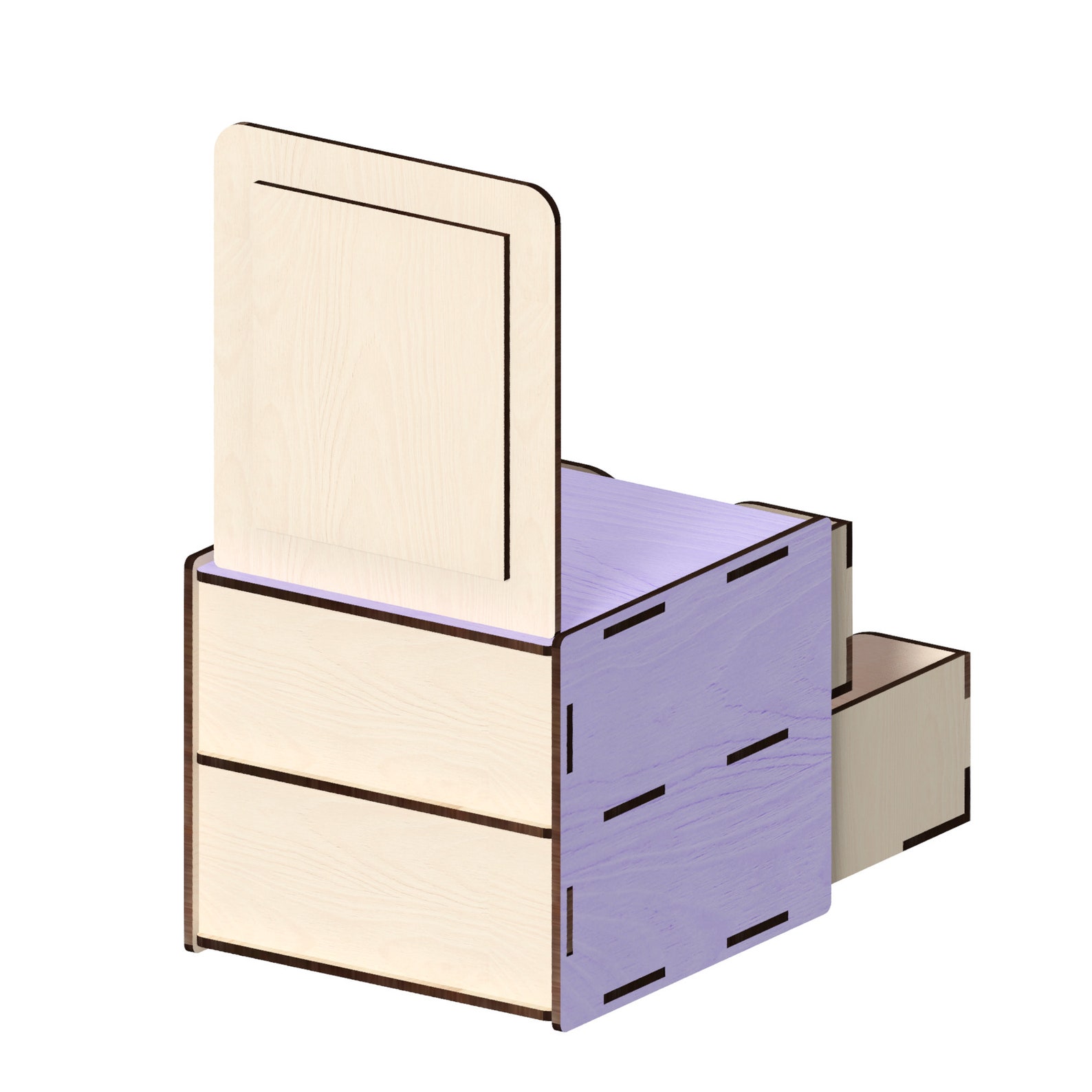 Drawer With Mirror Frame Laser Cut Files Laser Cut Template | Etsy