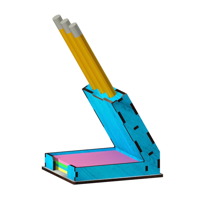 Pen and Post It Notes Holderlaser Cut Files - Etsy