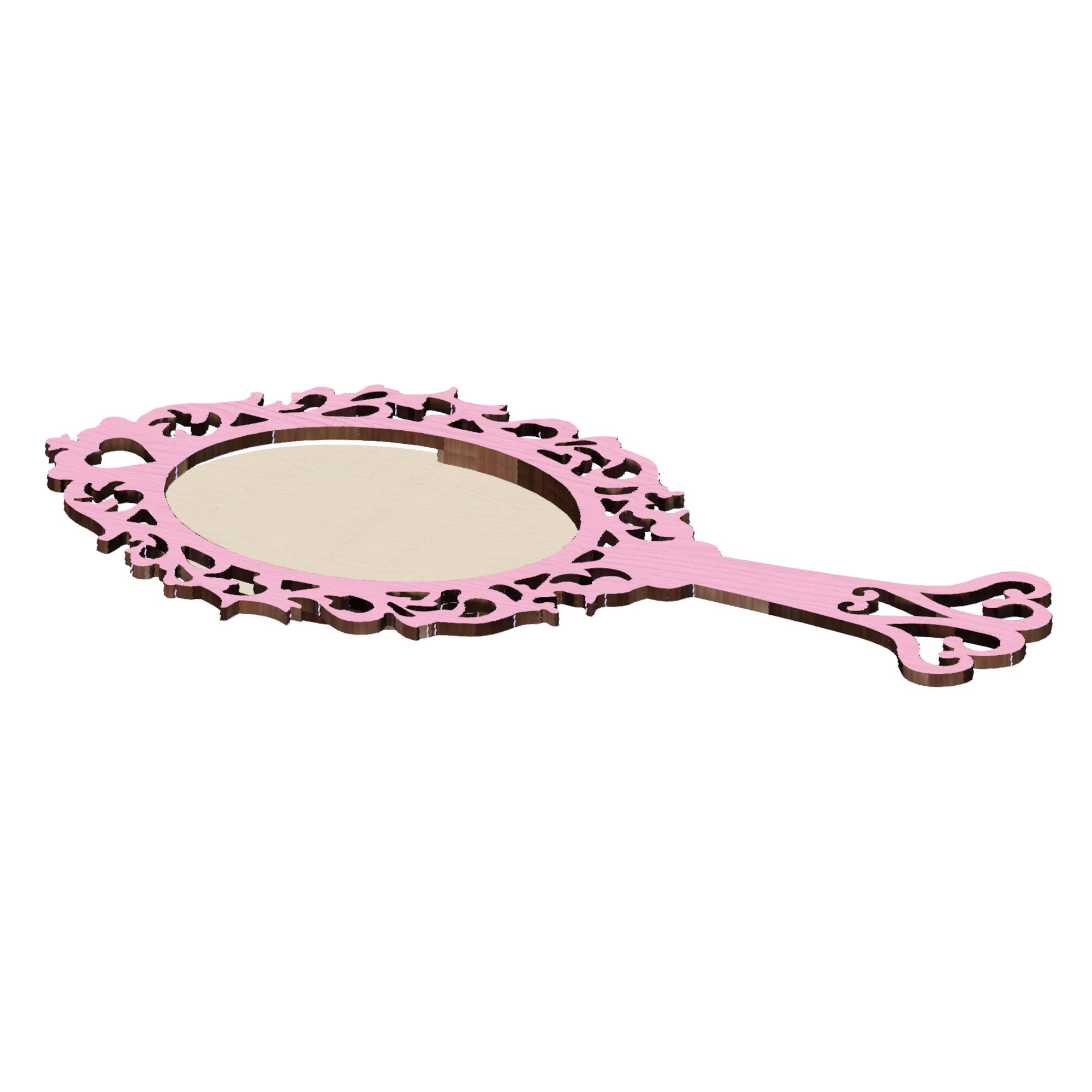 Princess Hand Mirror, Laser Cut Files - Svg+dxf+pdf+ai+cdr+eps - Laser ...