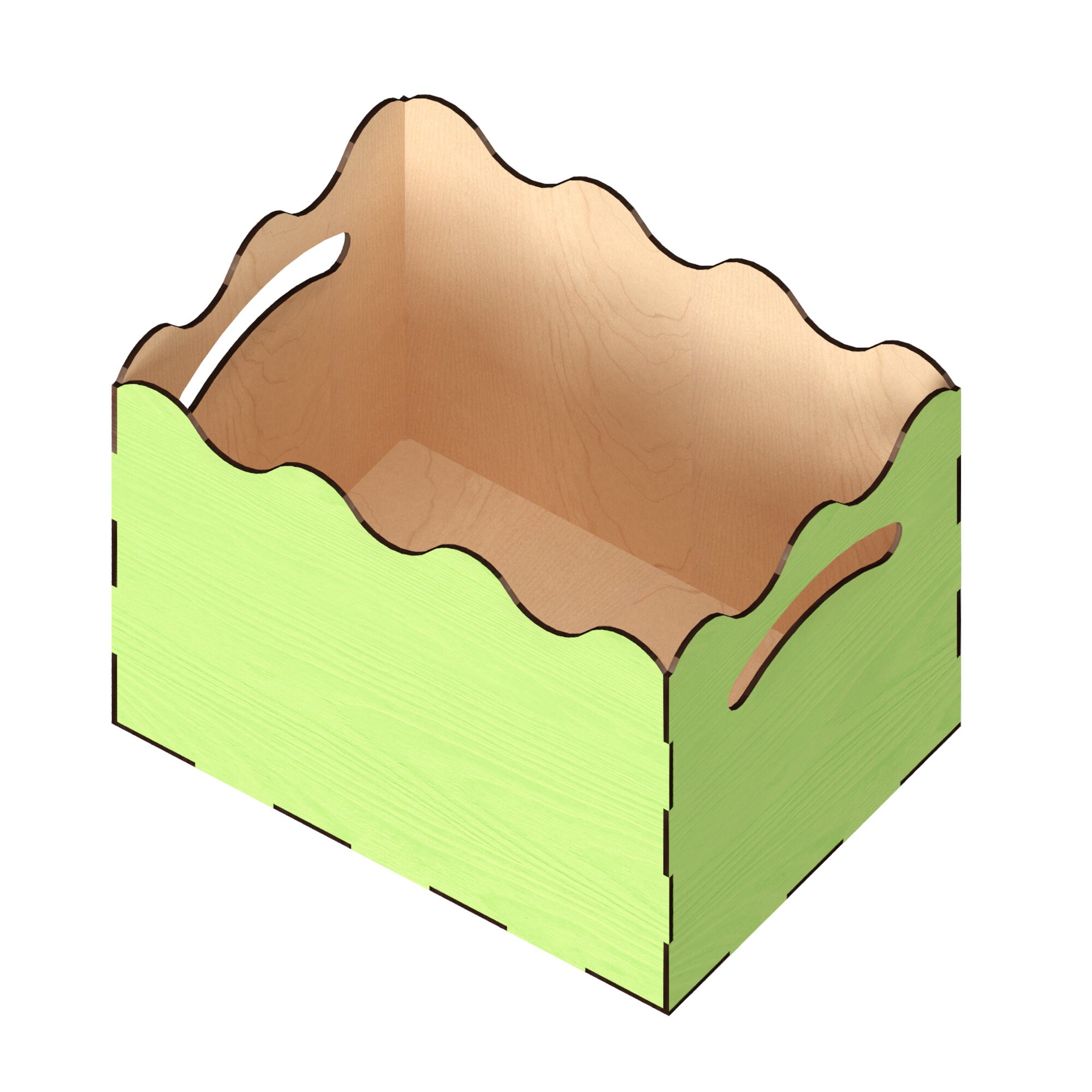 Box With Handlelaser Cut Files Laser Cut Template Vector | Etsy