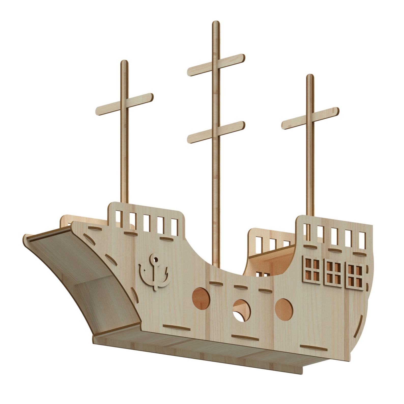 Pirate ShipLaser Cut Files laser cut template Vector for | Etsy