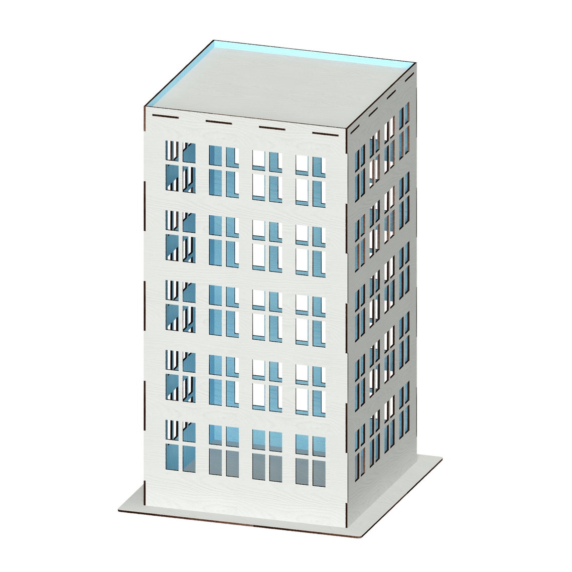 Building ModelLaser Cut Files laser cut template Vector for | Etsy