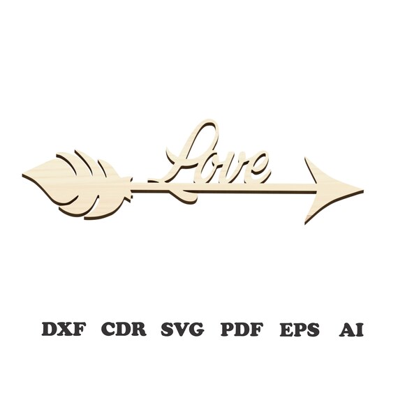Love Arrow Laser Cut Files SvgDxfPdfAiCdrEps laser | Etsy