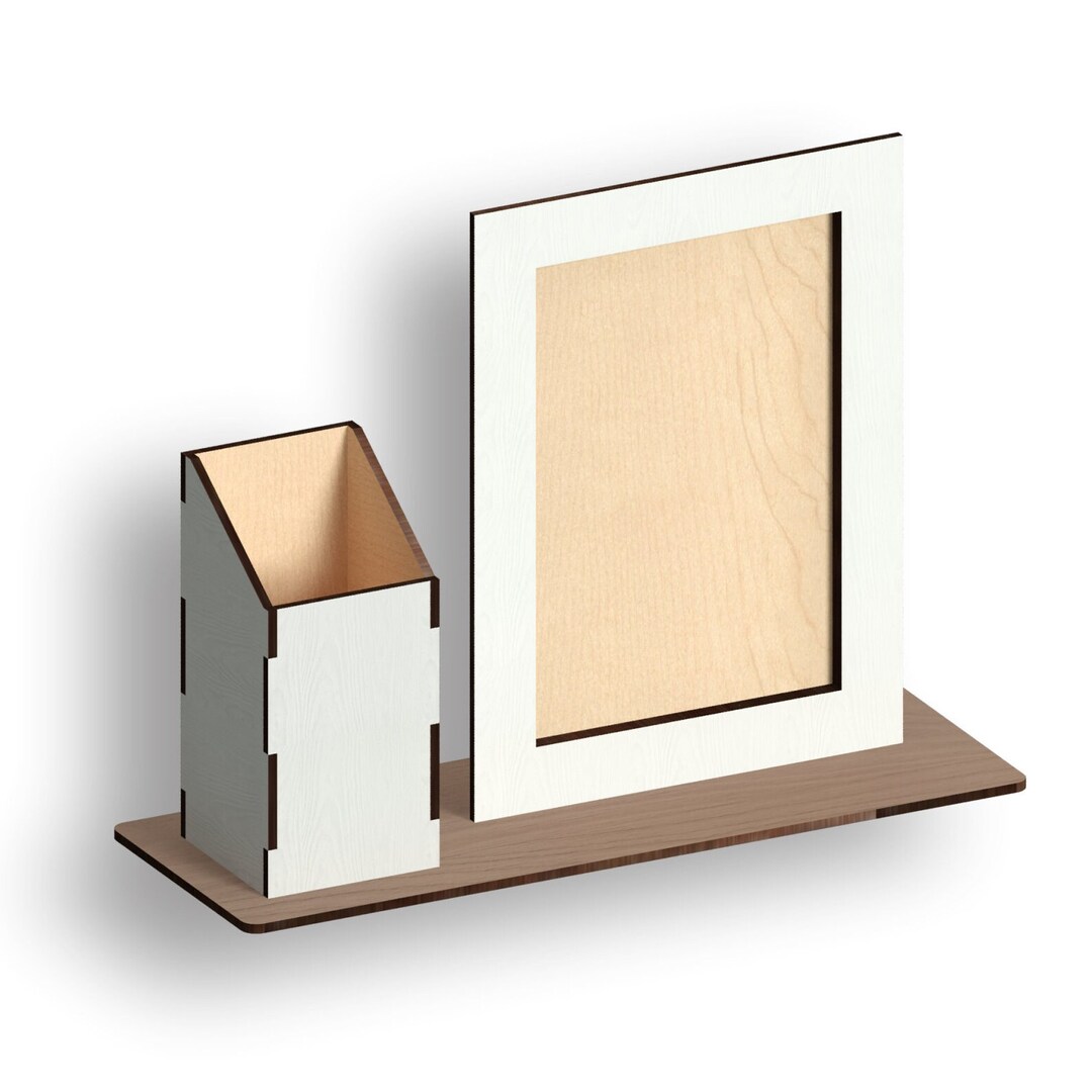 Pen Holder With Picture Frame, Laser Cut Files - Svg+dxf+pdf+ai+cdr+eps ...