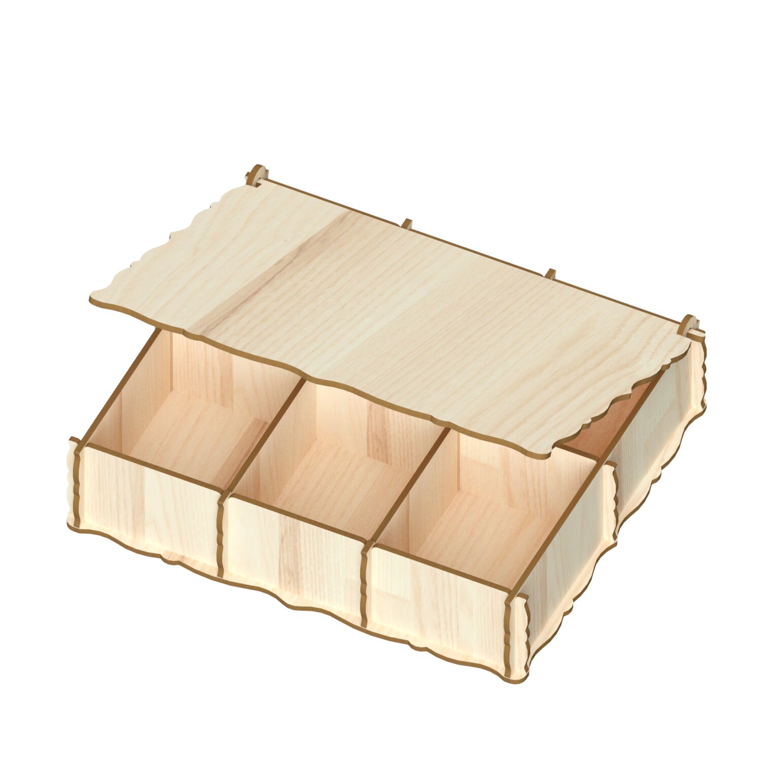 Tea Box With Lid Laser Cut Files laser cut template laser | Etsy