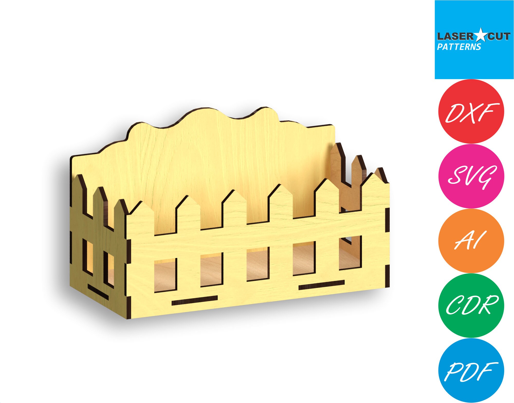 Fence Boxlaser Cut Files Laser Cut Template Vector for | Etsy