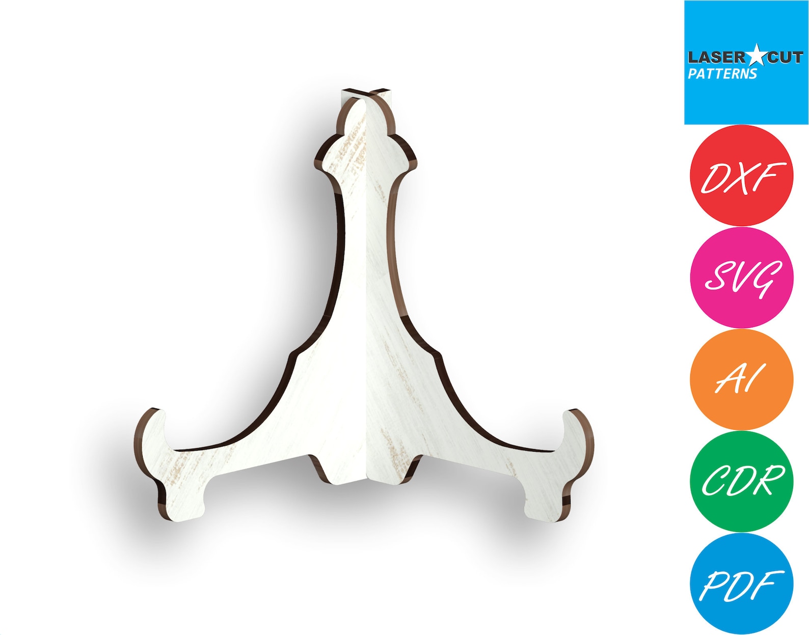 Plate Stand Laser Cut Files Svgdxfpdfaicdreps Laser - Etsy