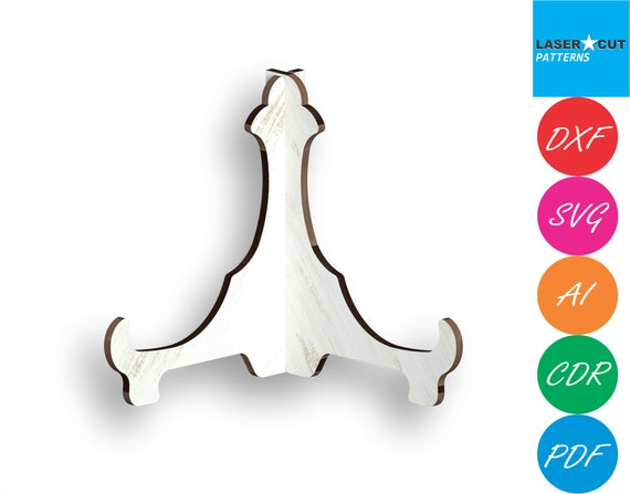 Plate Stand Laser Cut Files Svgdxfpdfaicdreps Laser - Etsy Ireland