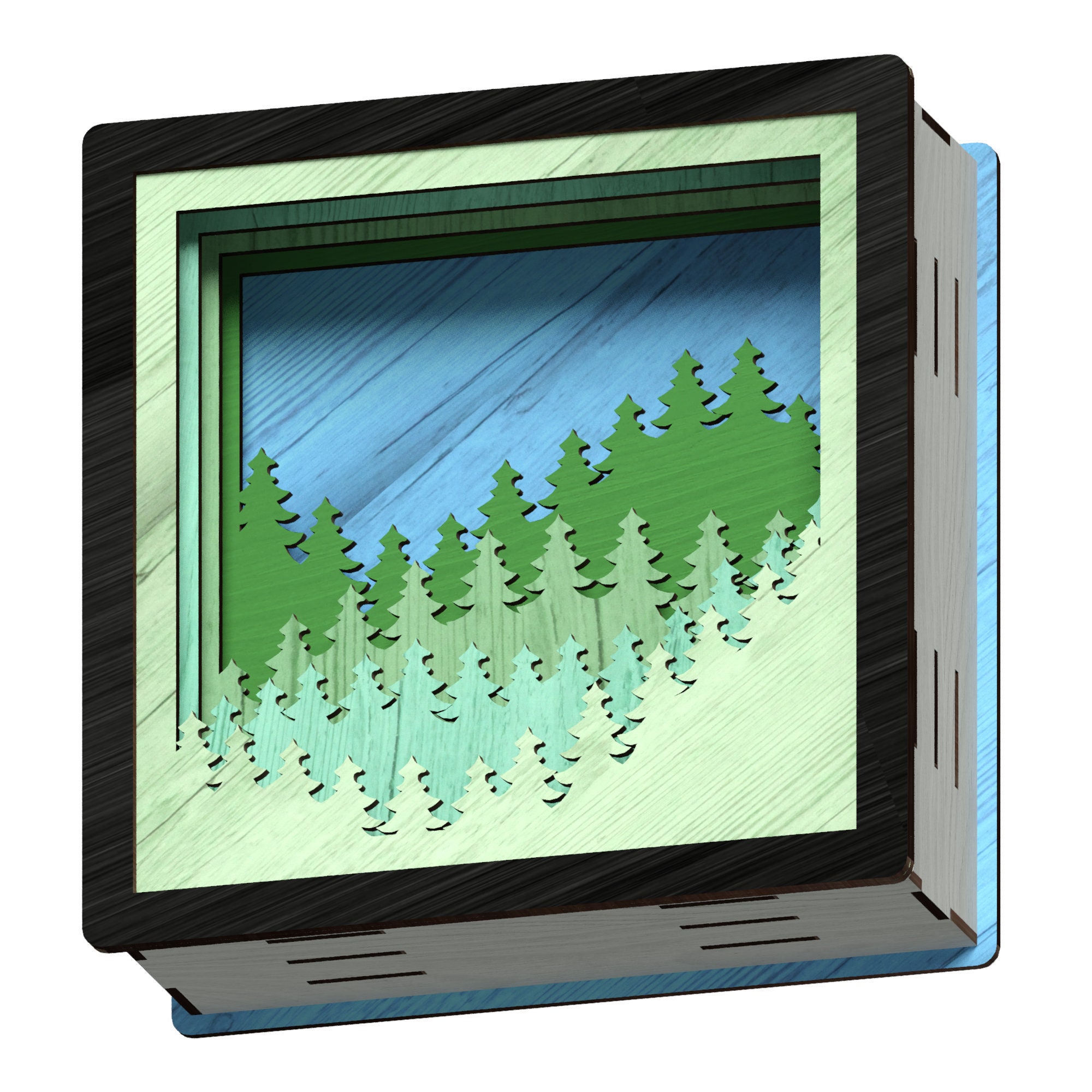 Light Box Forest Laser Cut Files Svgdxfpdfaicdreps | Etsy