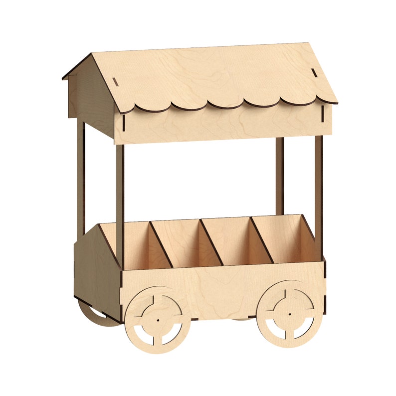 Candy Cart Laser Cut Files laser cut template Vector for | Etsy