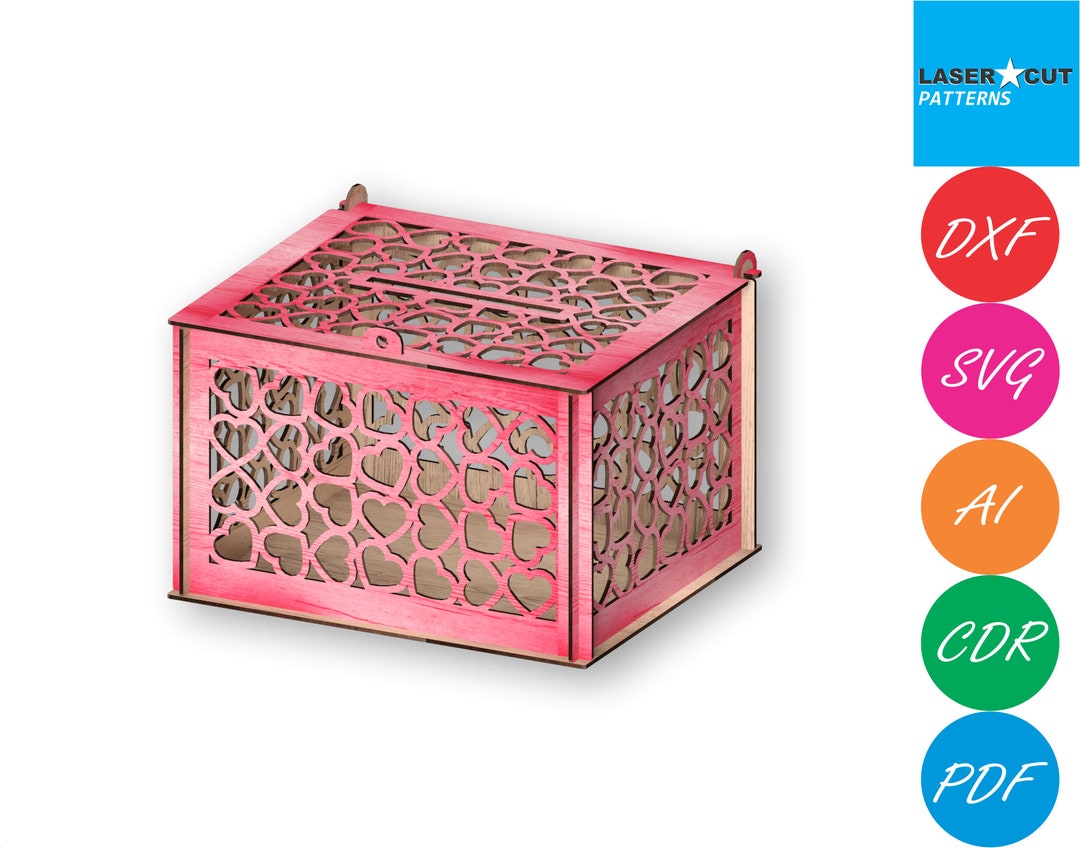 Wedding Card Box Laser Cut Files Svgdxfpdfaicdreps - Etsy