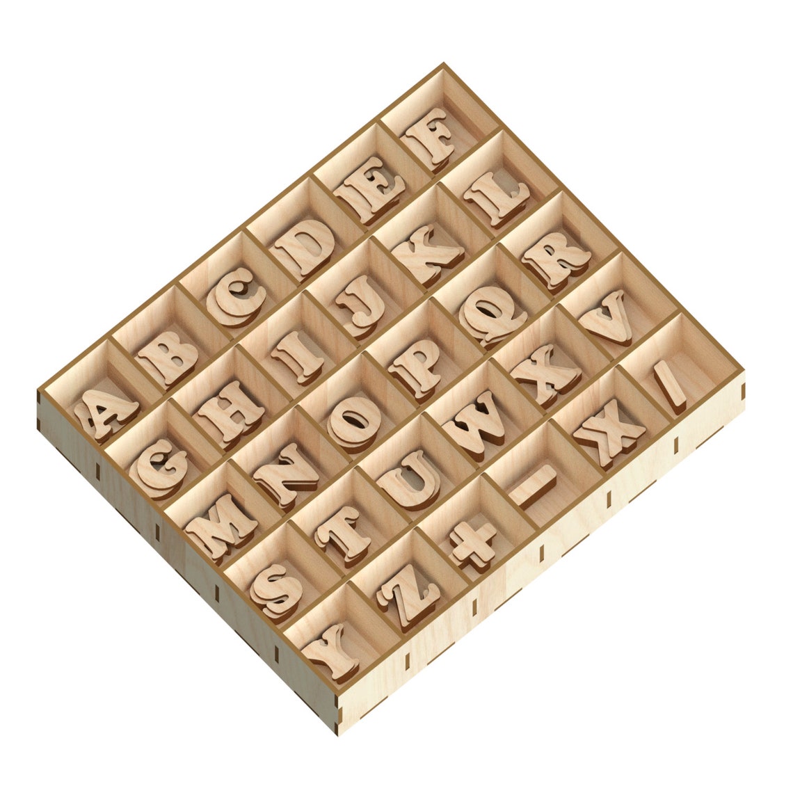 Alphabet Box Laser Cut Files SvgDxfPdfAiCdrEps laser | Etsy